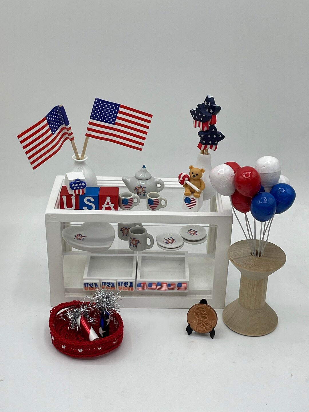 Miniature 4th of July Gift Shop~mini Decorations~mini Porcelain~mini ...