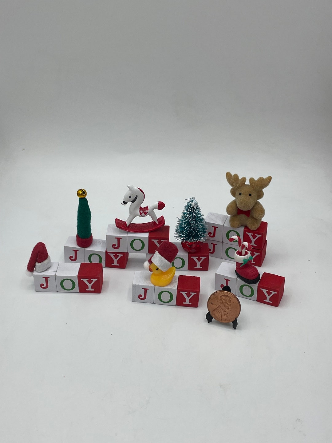 Miniature Joy Block Club~mini Painted Wooden Blocks~mini Decorations ...