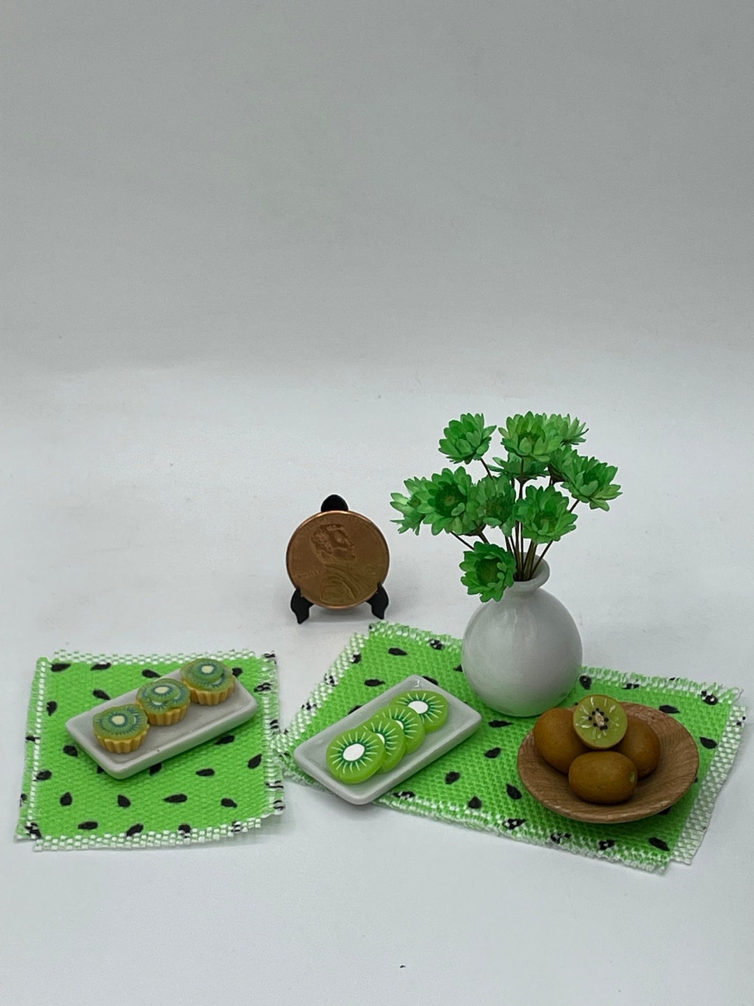 Miniature Kiwi Table Mats~mini Thick Cotton Canvas Mats~mini Kiwi Stuff ...