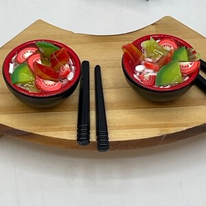 Miniature Rice Bowl Counter~mini Rice Bowls With Chopsticks~four ...