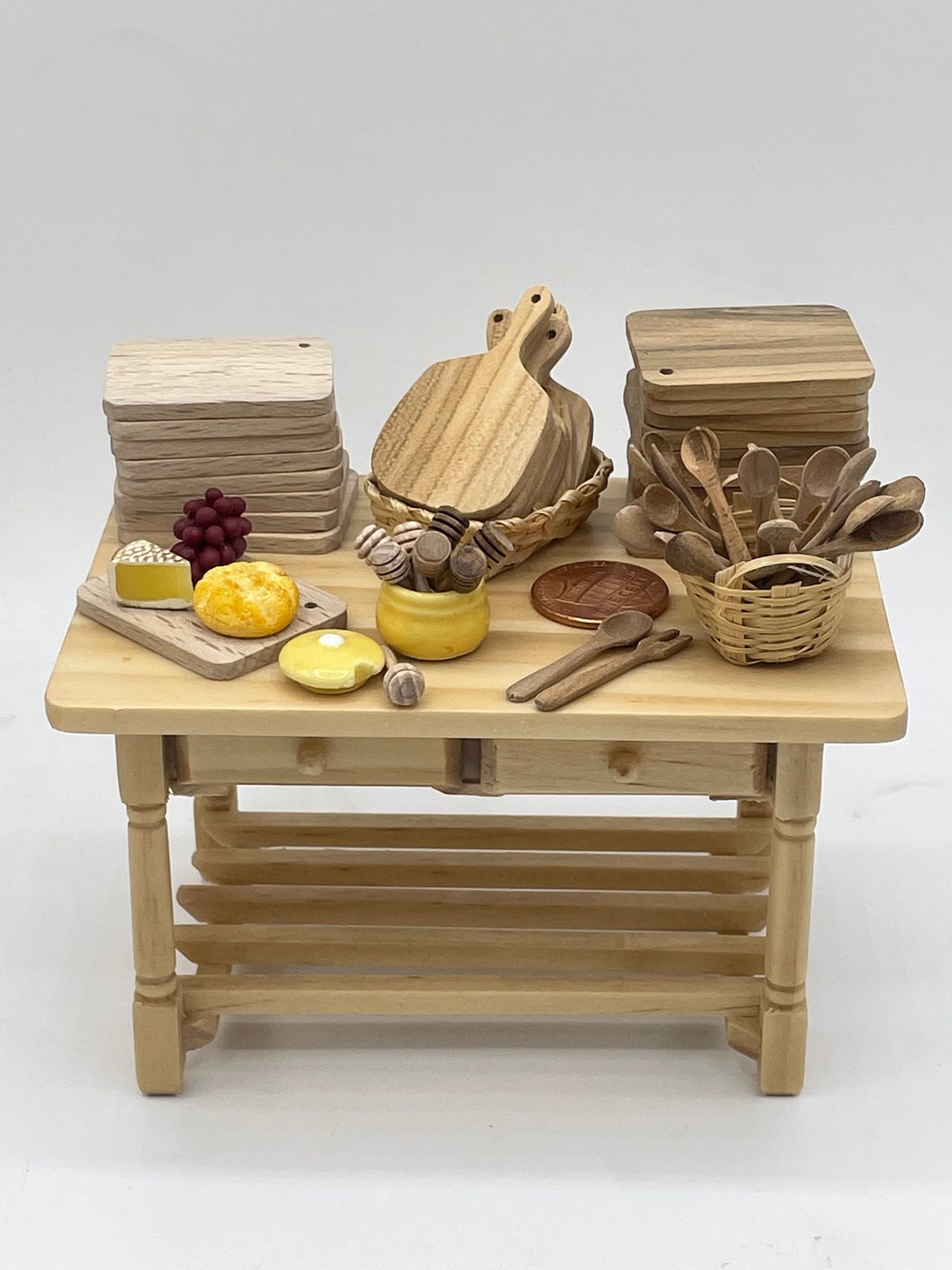 Miniature Wooden Kitchen Utensils~mini Cutting Boards~mini Wooden ...