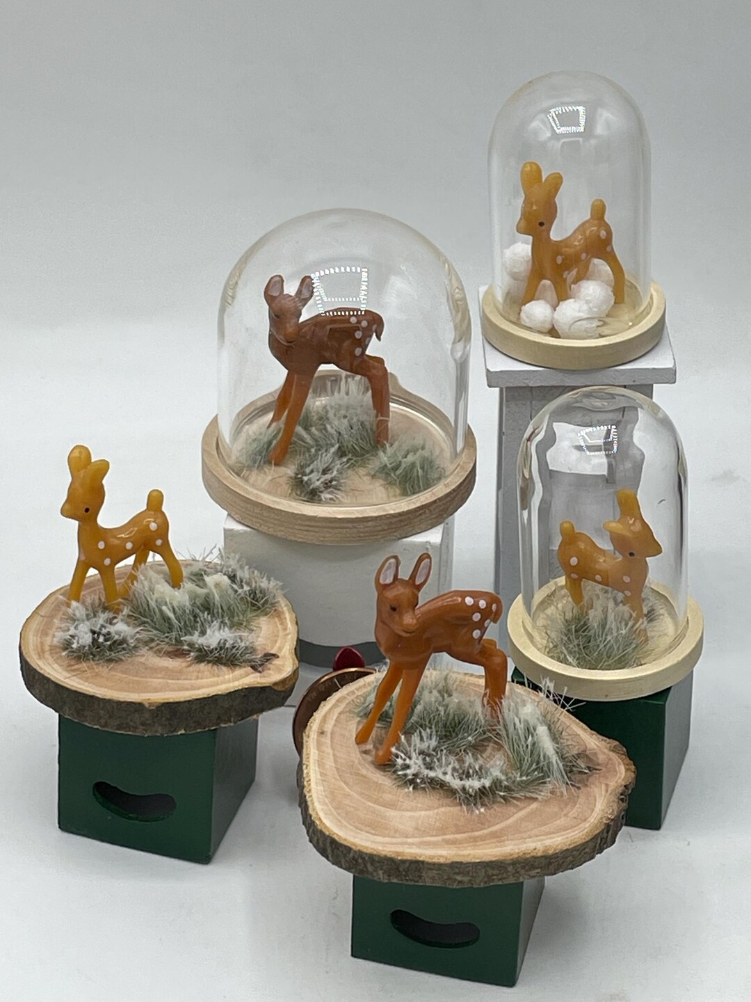 Miniature Reindeer in Snow - Etsy