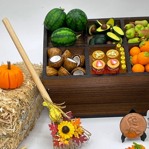 Miniature Fruit Stand~mini Fruit Harvest~mini Flowers~mini Honey and ...
