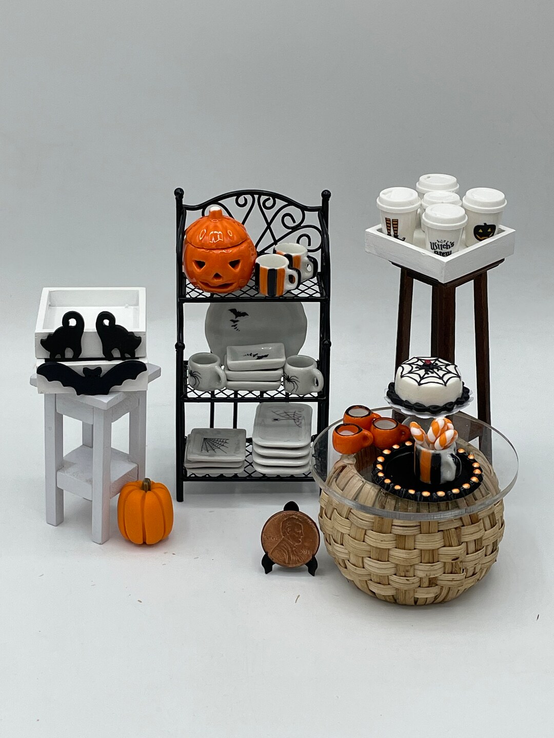 Miniature Halloween Kitchenware~mini Halloween Dishes~mini Trays and ...