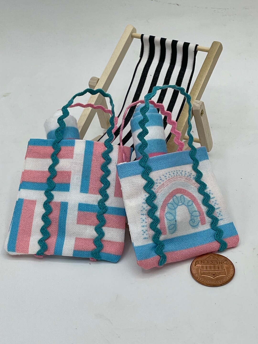 Miniature Beach Bags~mini Trans Beach Bag~mini Beach Towel Included - Etsy
