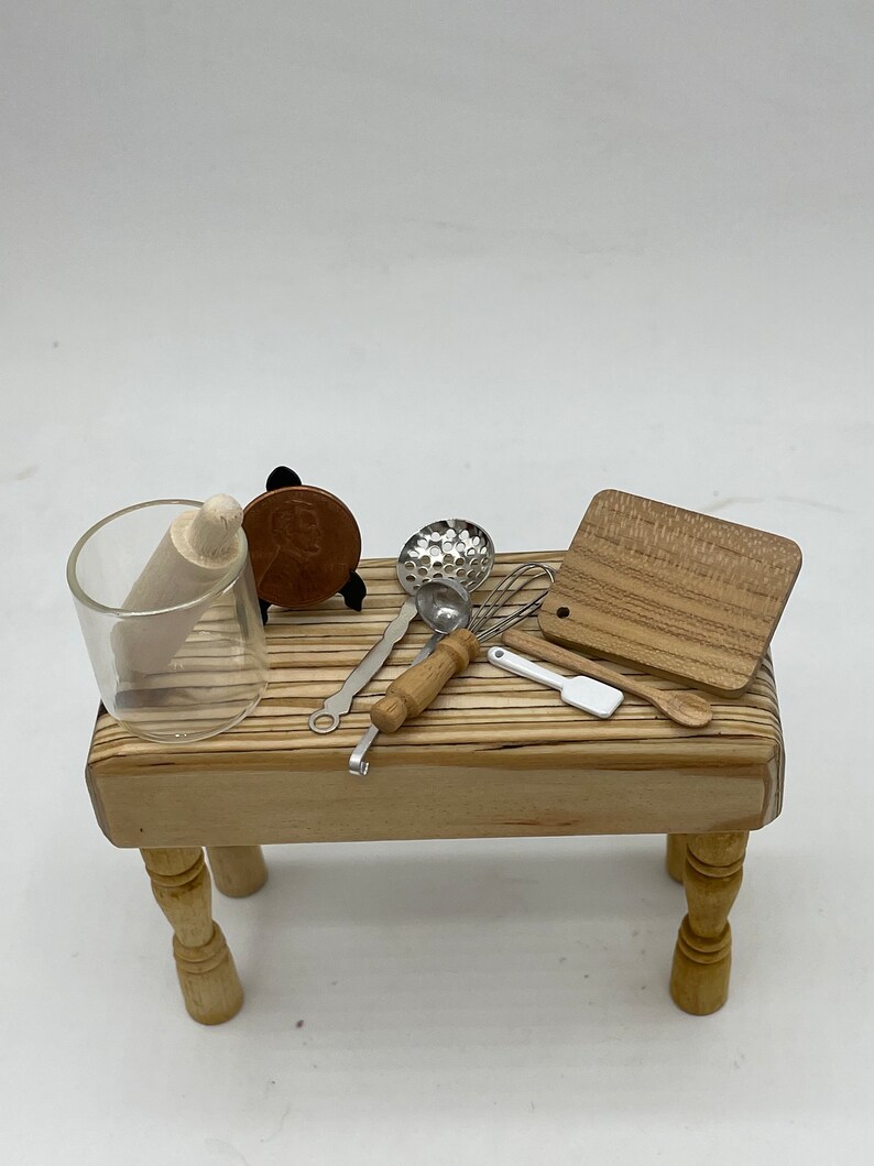 Miniature Kitchen Utensils in Glass Jar With Wooden Cutting - Etsy