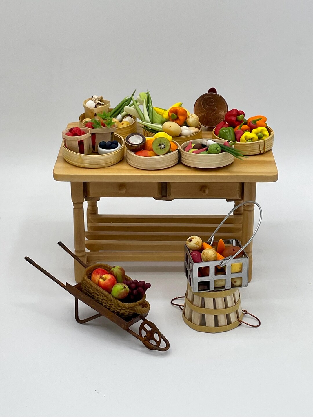 Miniature Produce Baskets~miniature Fruit and Vegetable Trays - Etsy