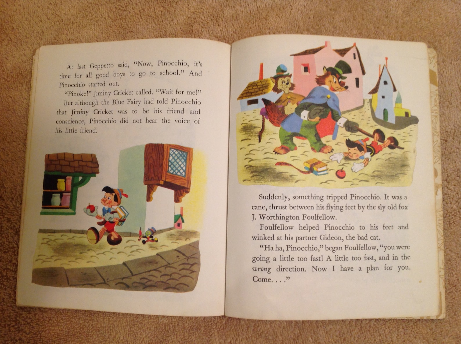 Vintage Little Golden Book pinocchio by Walt Disney - Etsy