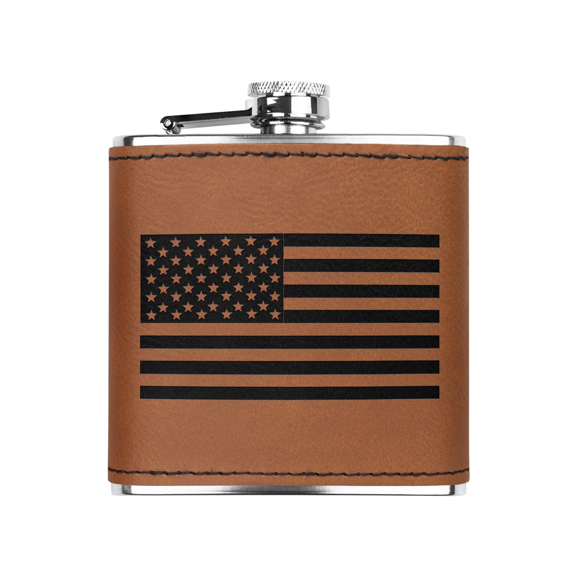 American Flag 6oz Flask Fourth of July Drinking Patriotic Drinkware ...