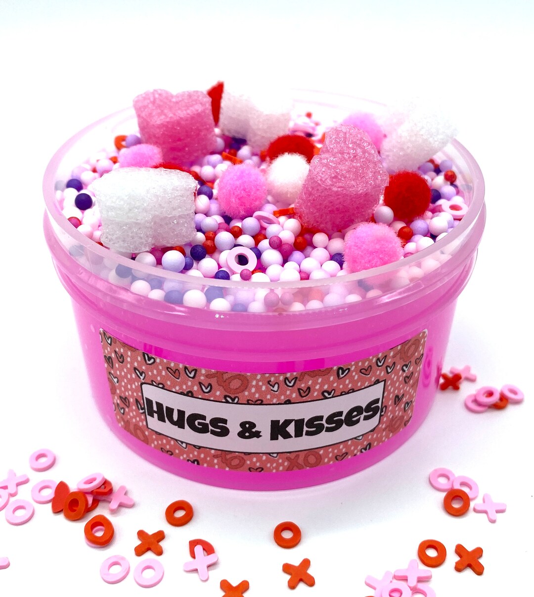 Crunchy Slime Hugs and Kisses Bingsu Slime Valentine Slime - Etsy