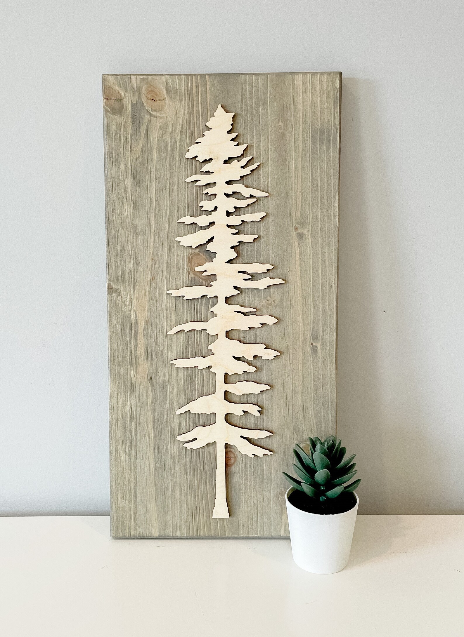 Spruce Sitka Tree Silhouette 3D Wooden Art Rustic Home - Etsy Canada