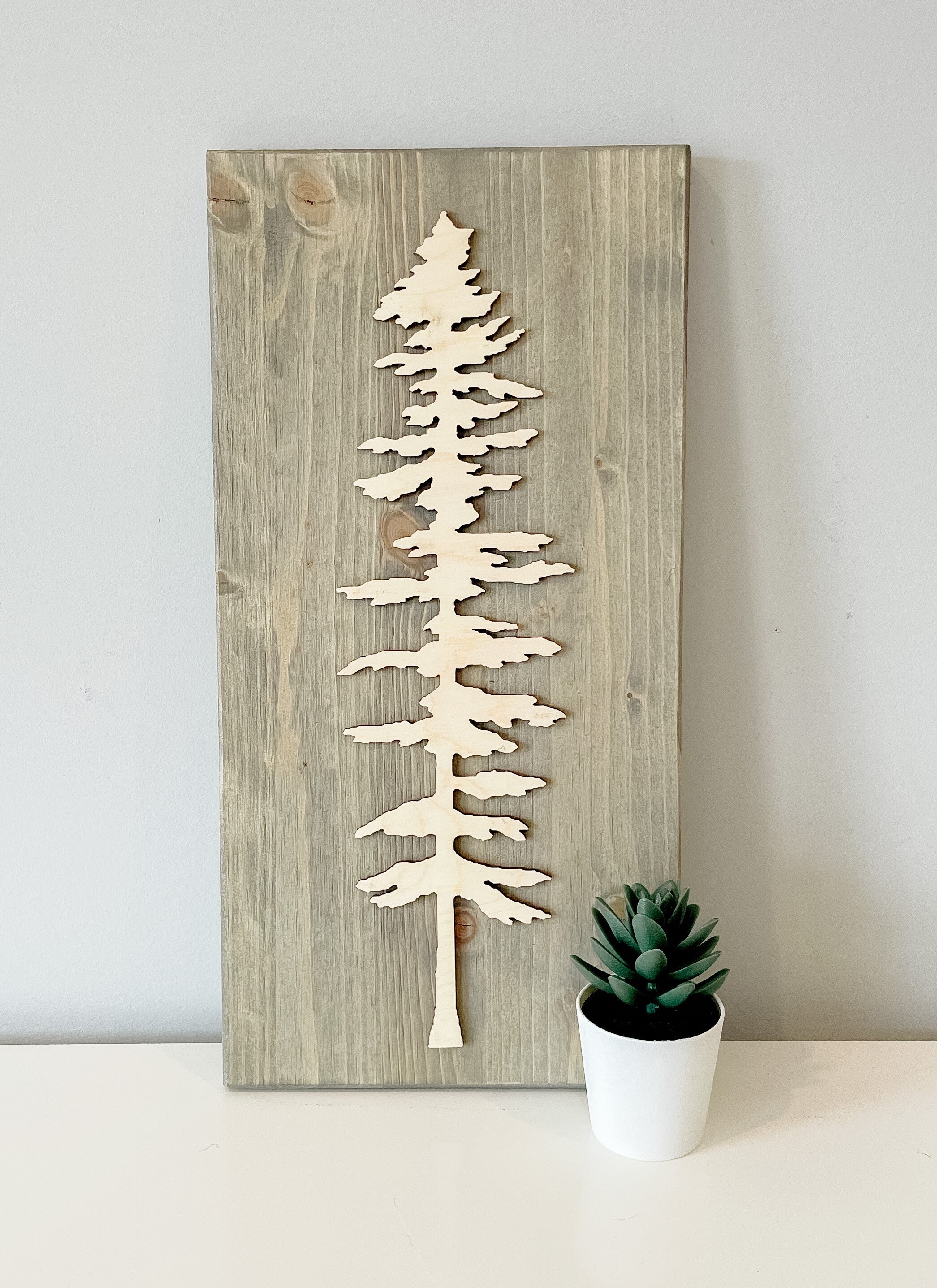 Spruce Sitka Tree Silhouette 3D Wooden Art Rustic Home - Etsy Canada