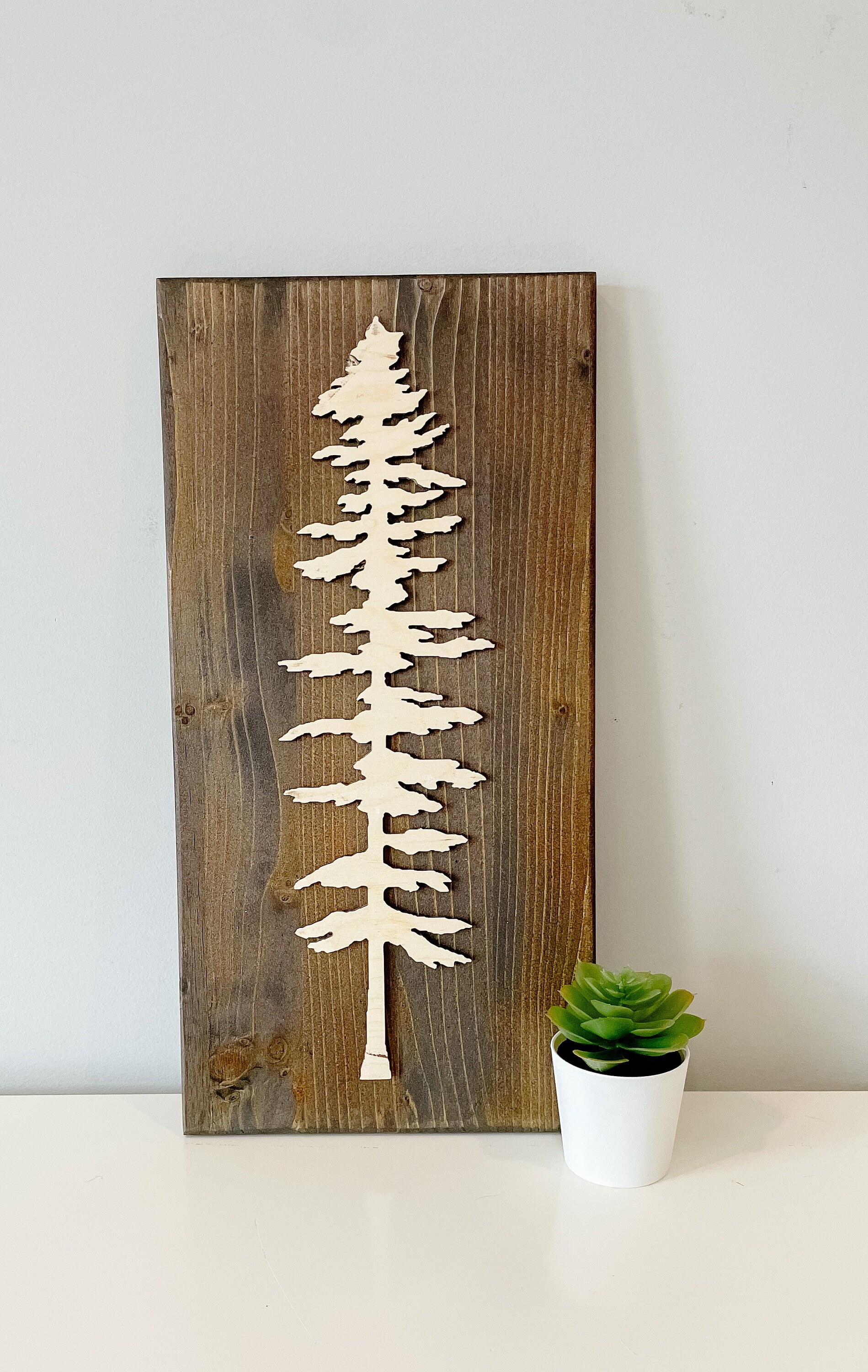 Spruce Sitka Tree Silhouette 3D Wooden Art Rustic Home - Etsy Canada