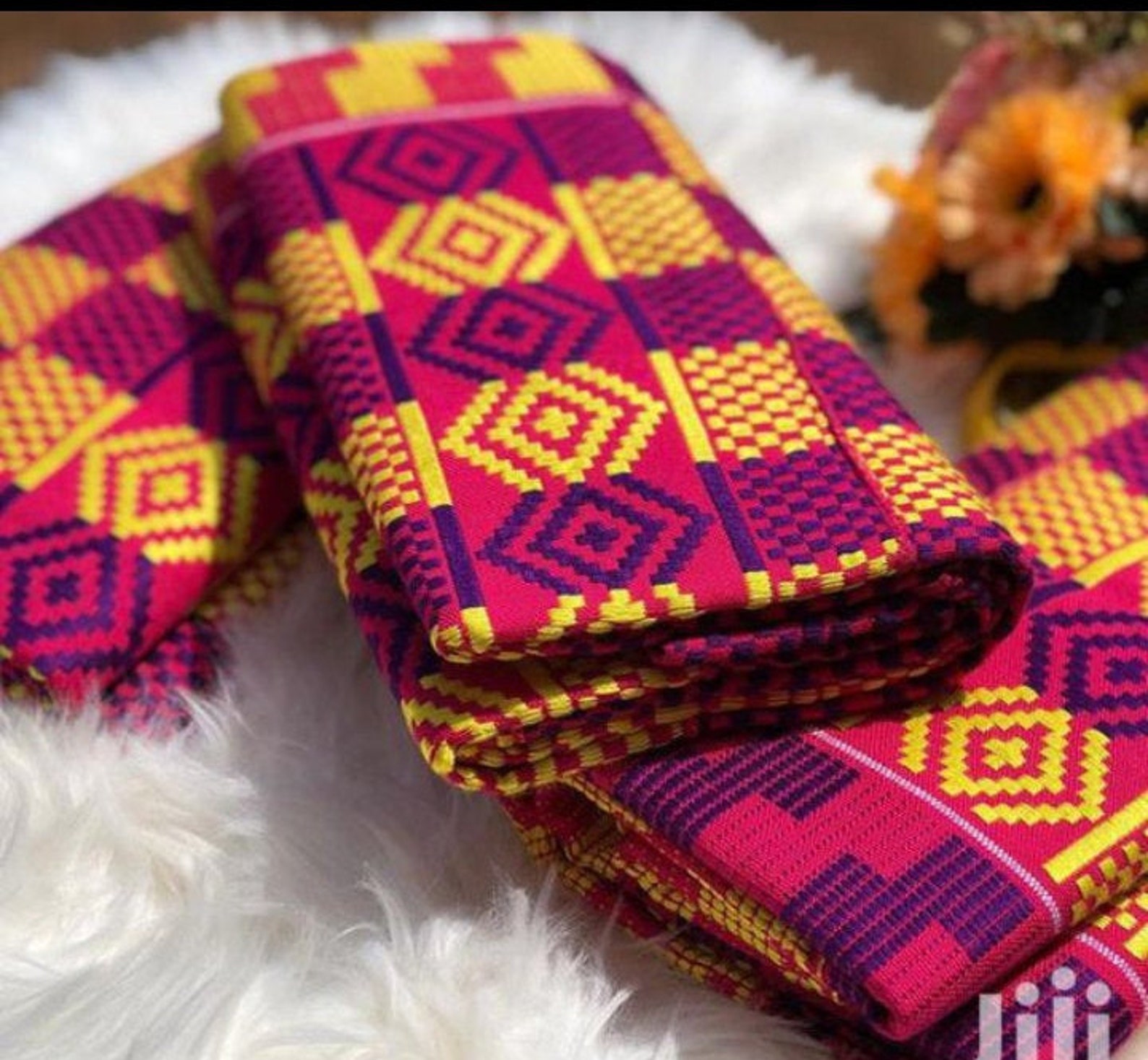 Authentic Kente 6 and 12 Yards Genuine Ghana Handwoven Kente Fabric and ...