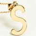 14K Solid Gold Scrip Letter Necklaces: Letter Charms - A to Z All ...
