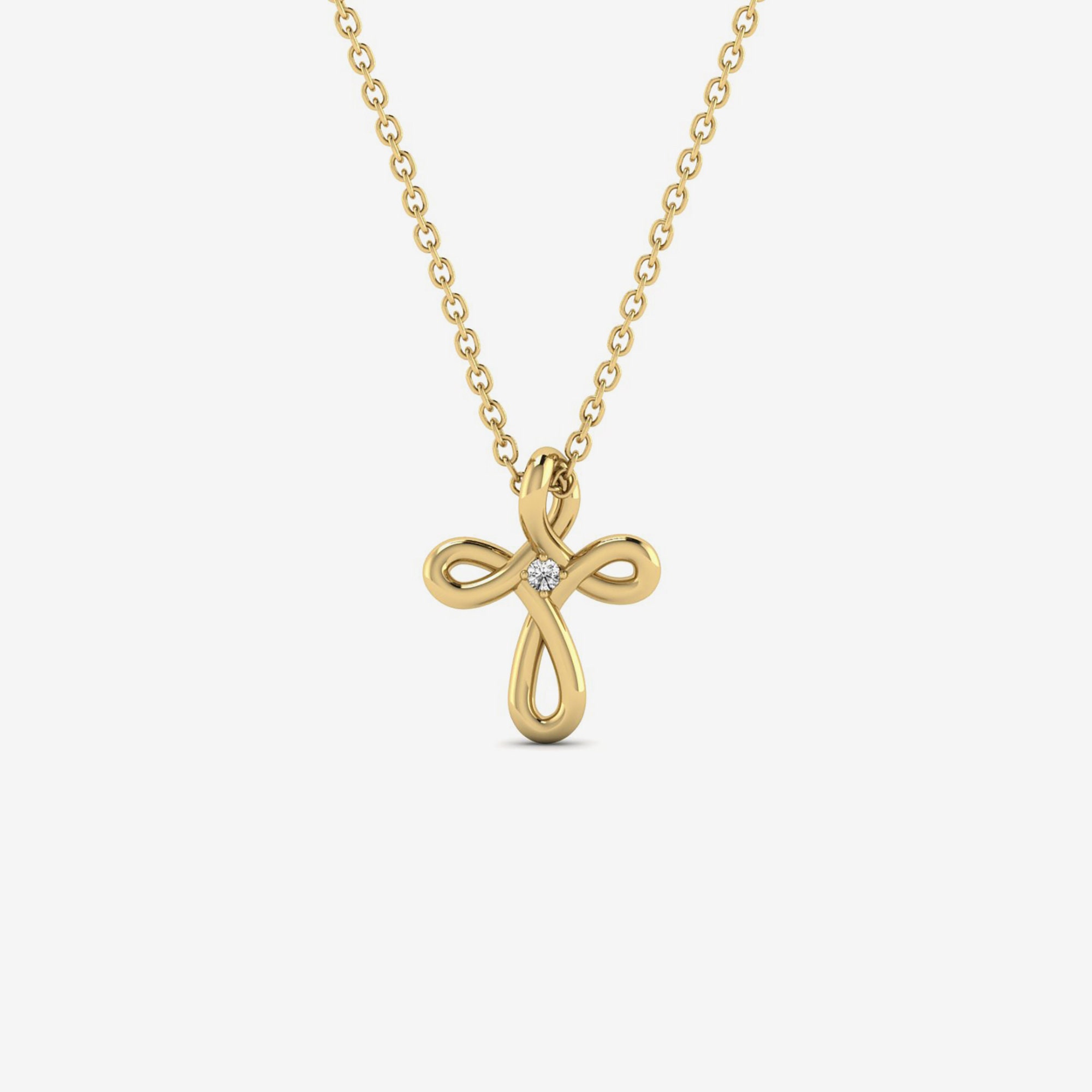 14K Solid Gold Diamond Celtic Know Cross Necklace - Etsy