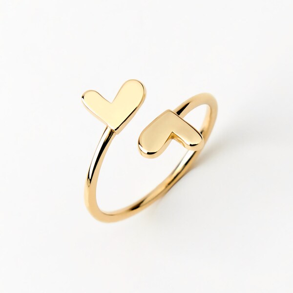 Open Heart Ring - Etsy