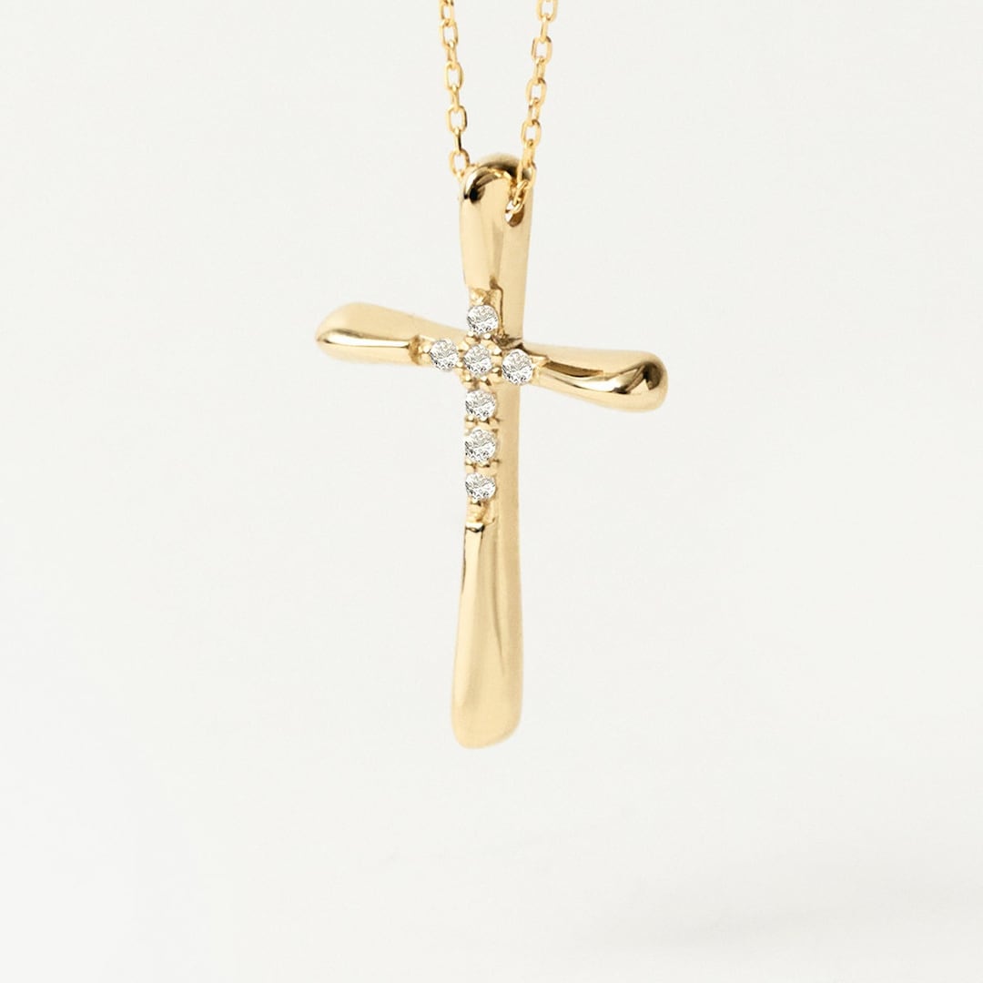 Diamond Cross Necklace in 14K Solid Gold | Cross Necklaces for Women | Christian Faith Necklace ...