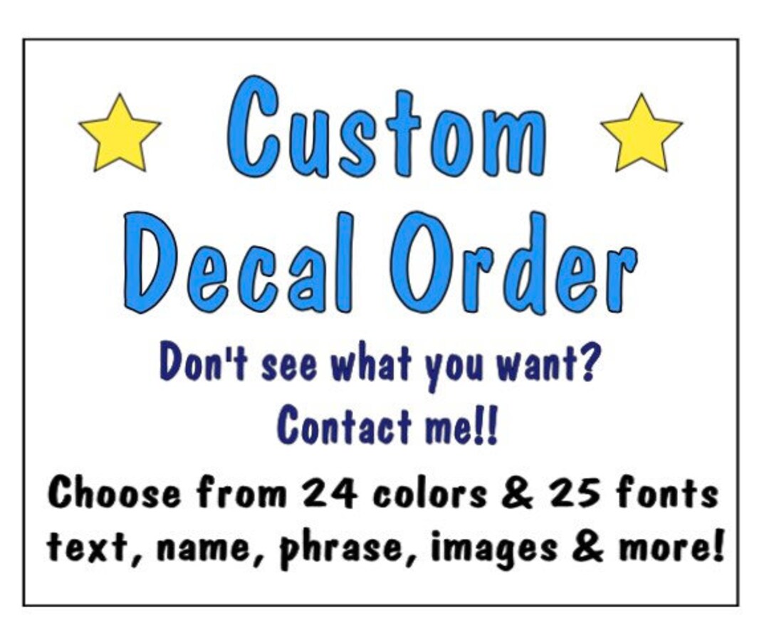 Customized Personalized Vinyl Decal Sticker-choose Color, Font, Text ...