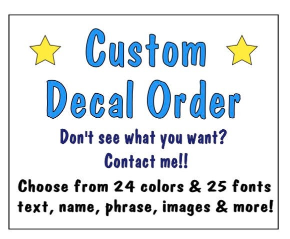 Customized personalized vinyl decal sticker-choose color | Etsy