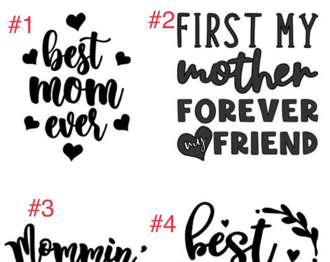 Mom Kids Names Vinyl Decal, Custom Mother's Day Decal, Personalized Mom ...