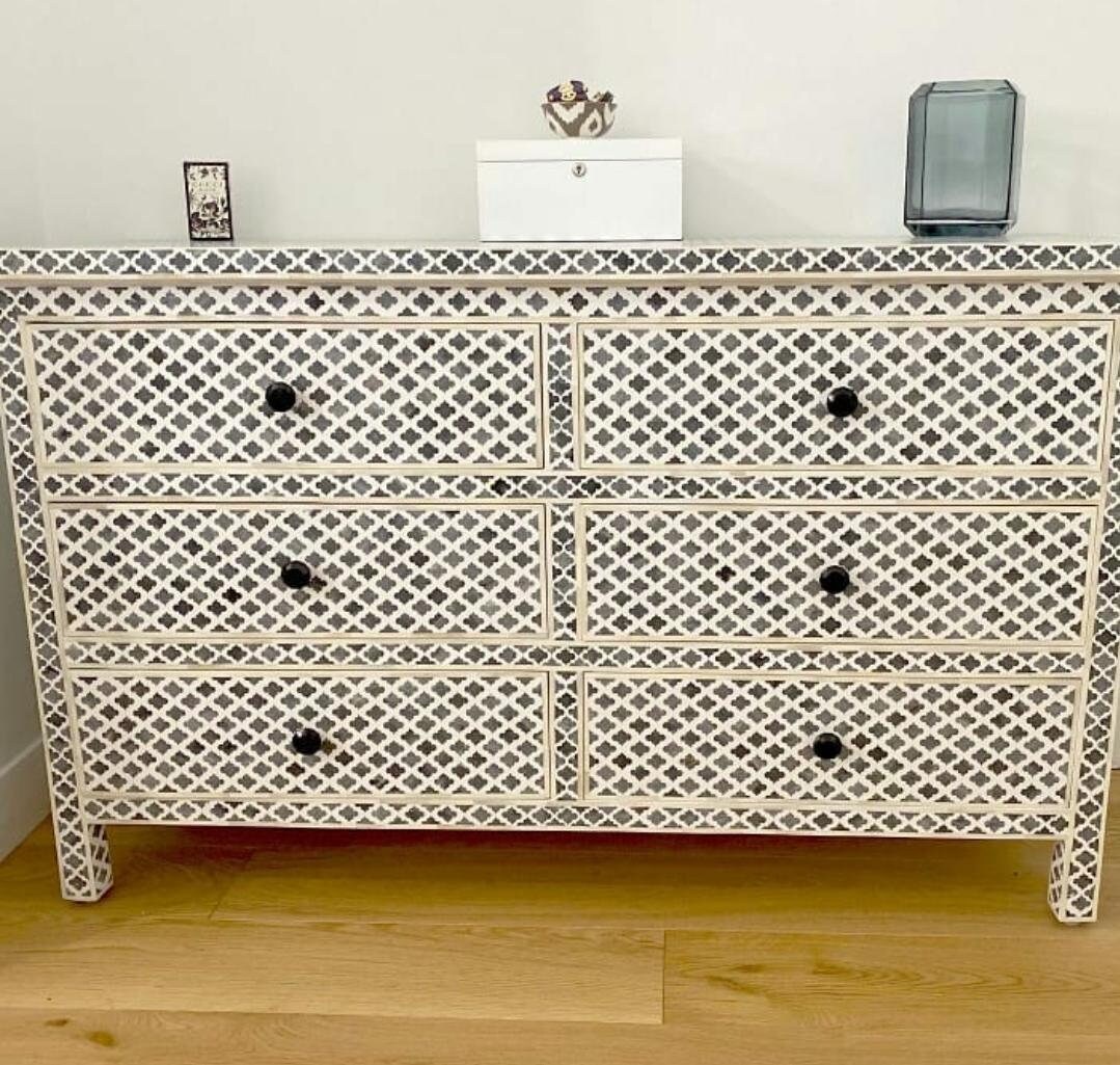 Bone Inlay Chest, Chest of 6 Drawers, Dresser, Marrakech, Commode ...