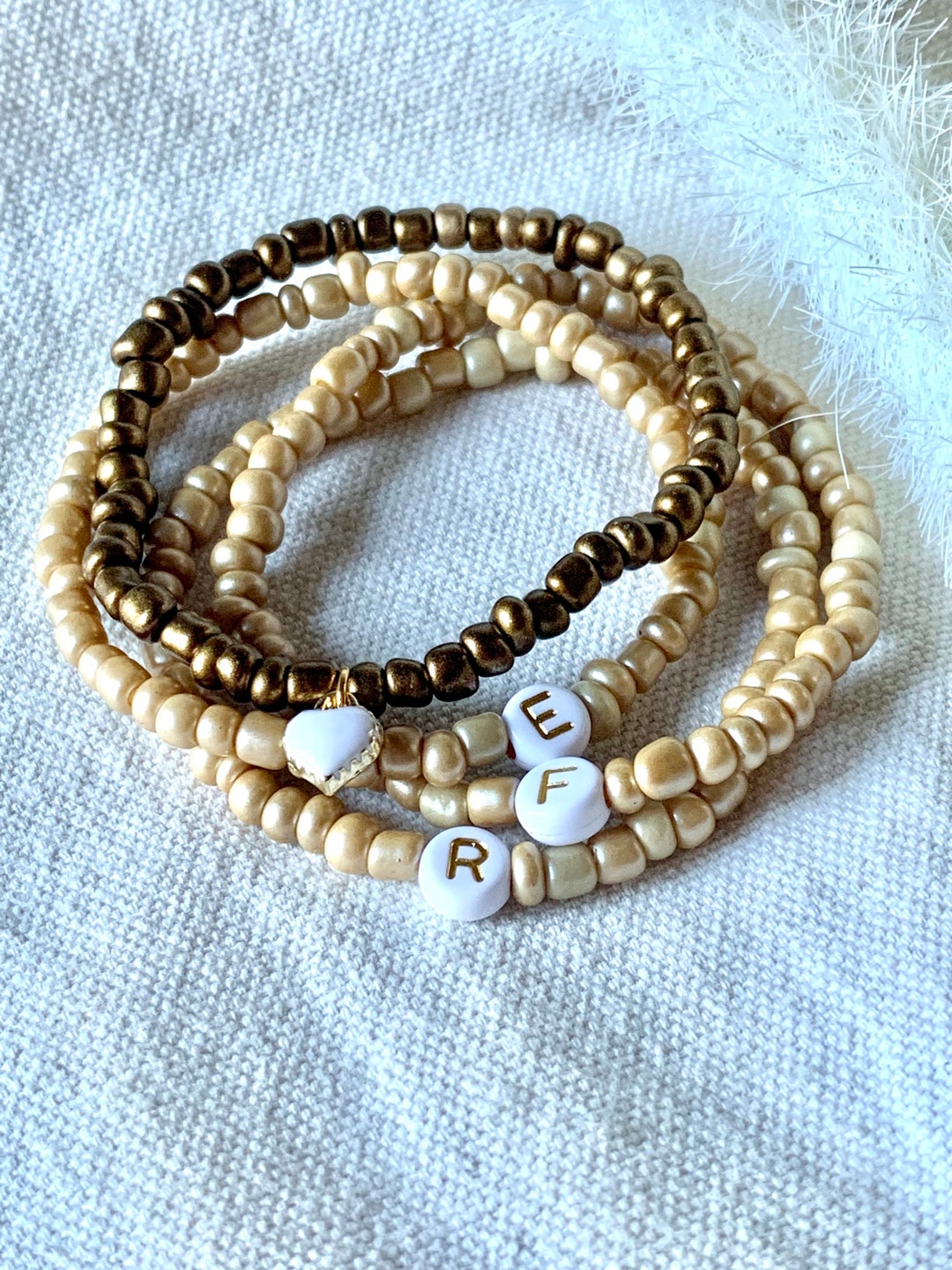 Initial Beaded Bracelets Letter Bracelets Beaded Bracelets - Etsy