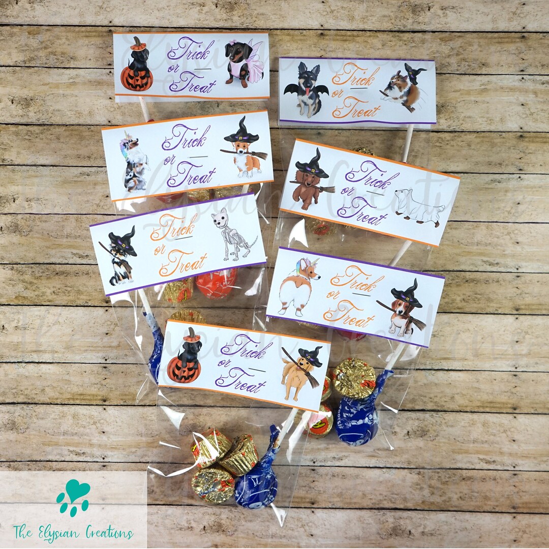 7 Printable Dog Halloween Bag Toppers, Trick or Treat Bag Toppers ...