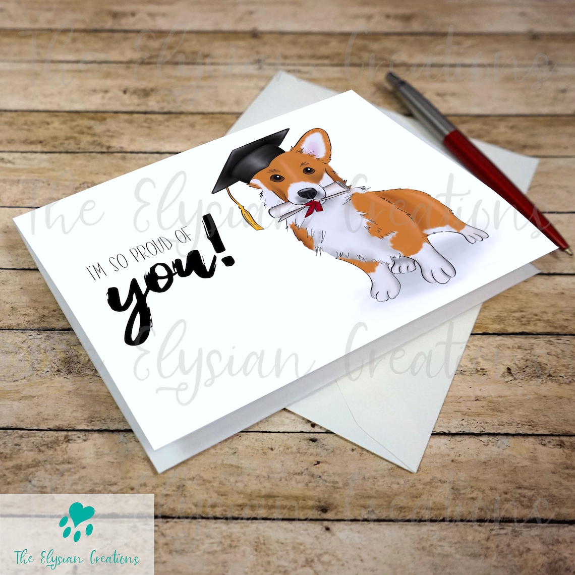 Corgi Graduation Card 5x7 Congratulations Card College Grad - Etsy