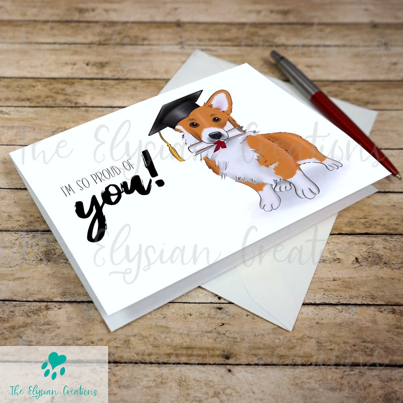 Corgi Graduation Card 5x7 Congratulations Card College Grad - Etsy