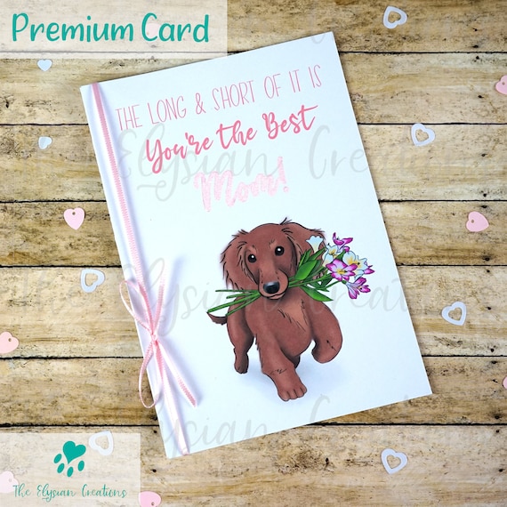 Longhair Dachshund Mother's Day Card Dog Mother's Day - Etsy