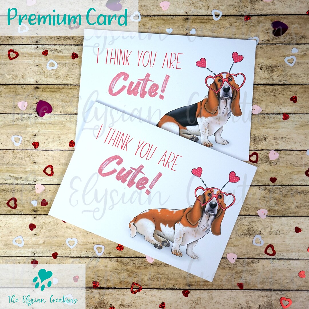 Basset Hound Valentine's Day Card, Dog Valentine's Day Card, Funny Dog ...