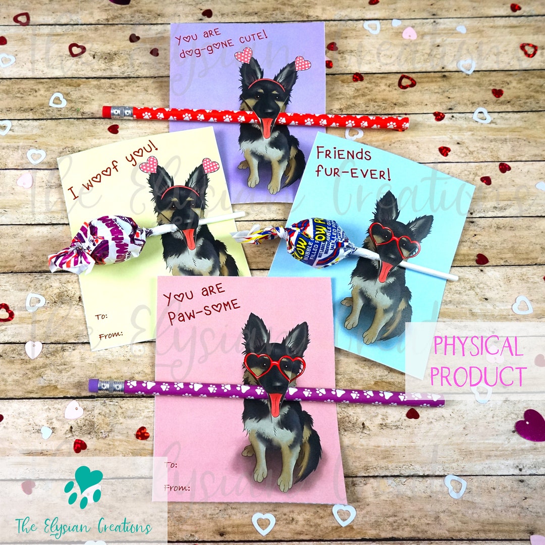 German Shepherd Kids Valentines, Dog Valentine, Class Room Valentines ...