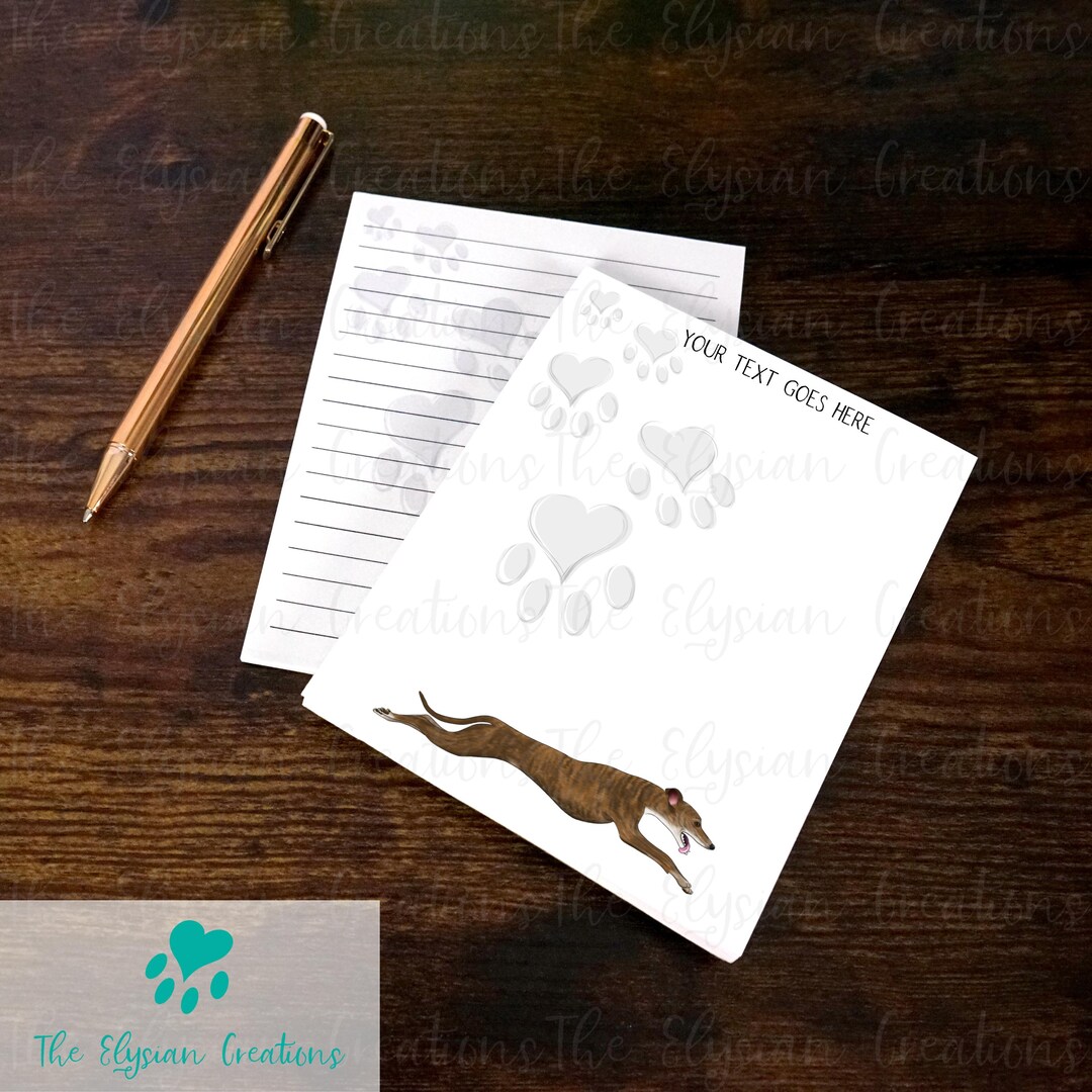 Fully Custom Greyhound Notepad, Lined Dog Notepad, Hand-made 50 Page ...