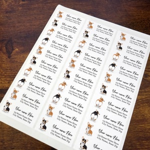 Custom Corgi Return Address Labels, Christmas Dog Return Address Labels ...
