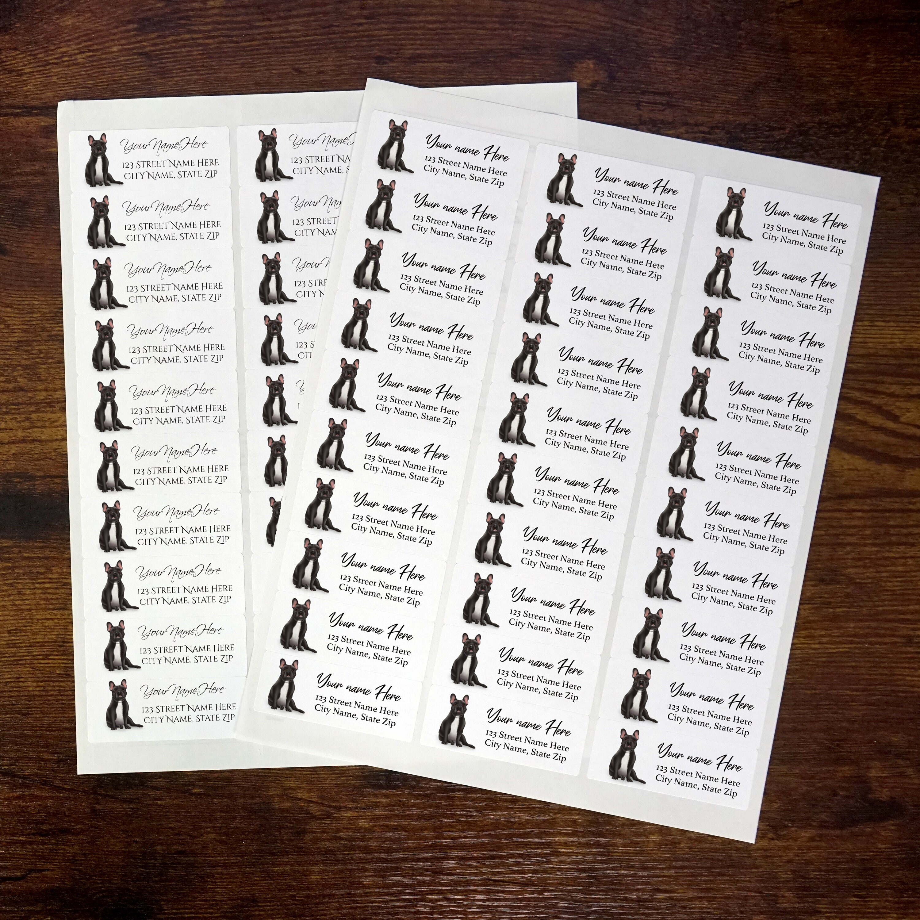 Custom French Bulldog Return Address Labels, Christmas Dog Return ...