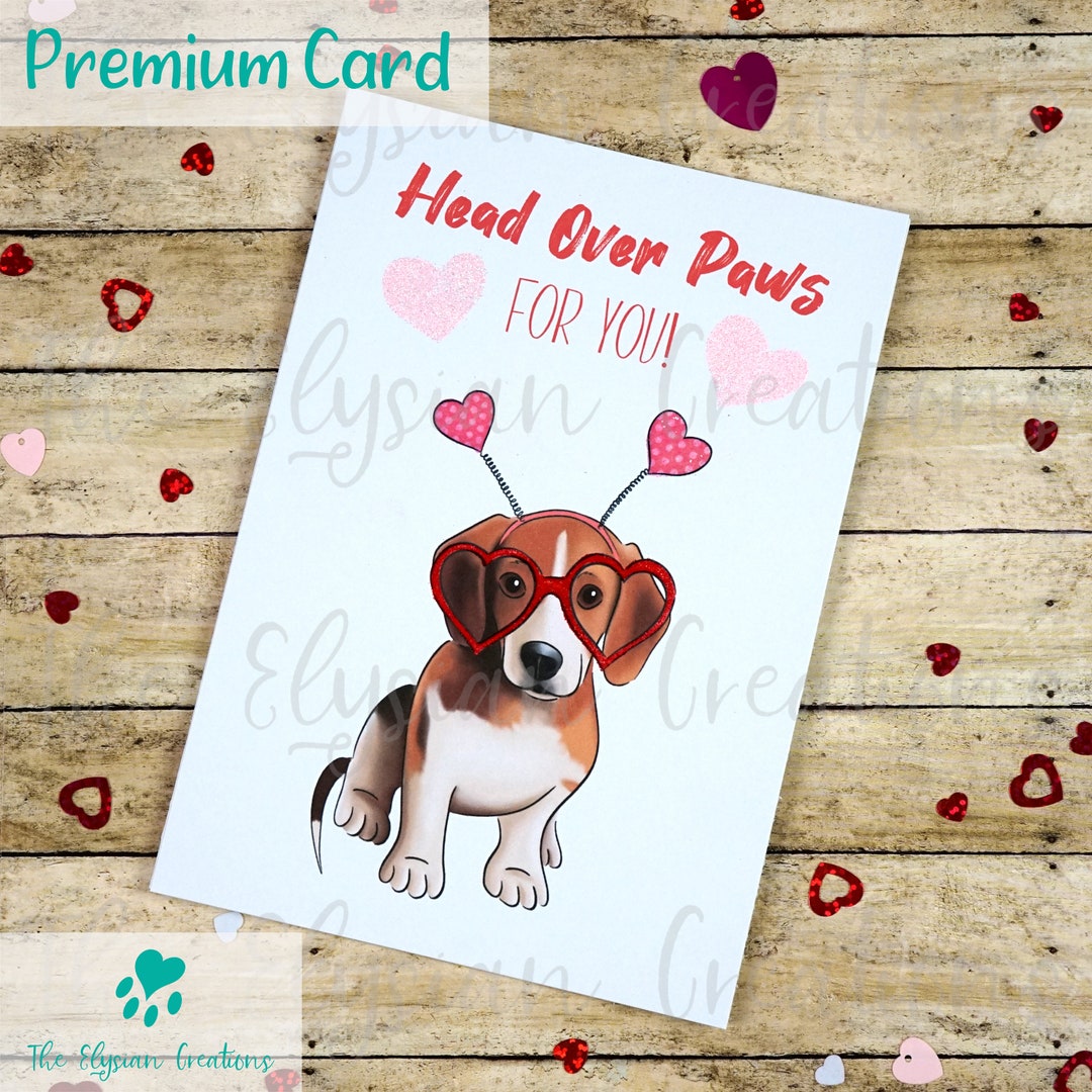 Beagle Puppy Valentine's Day Card, Dog Valentine's Day Card, Funny Dog ...