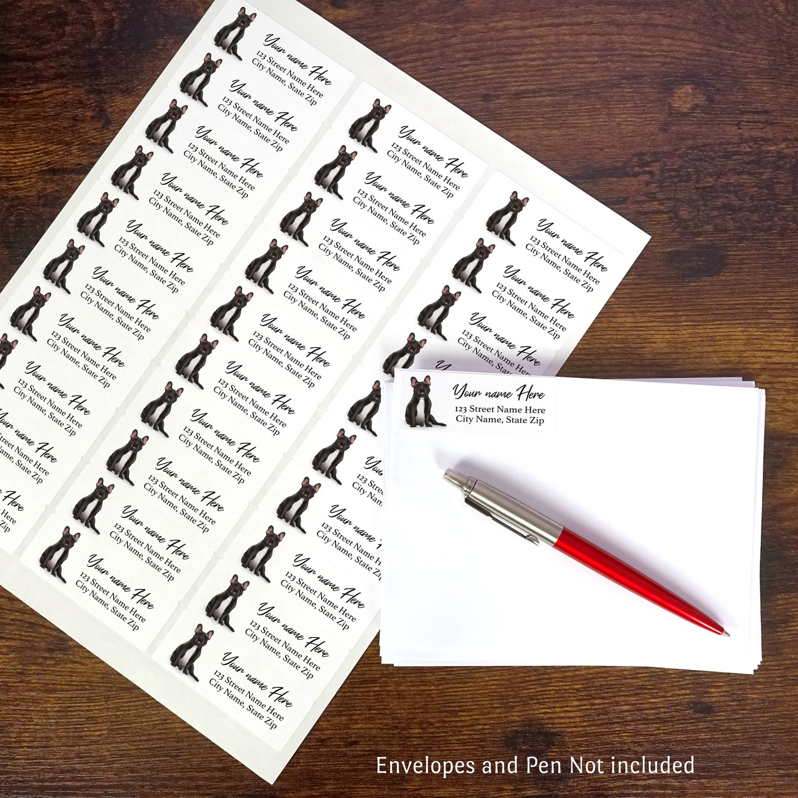 Custom French Bulldog Return Address Labels, Christmas Dog Return ...