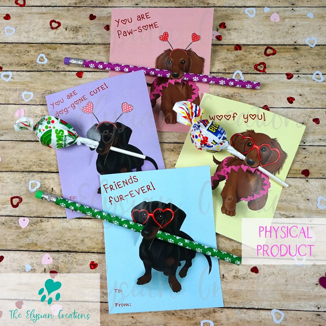 Dachshund Kid's Valentines, Dog Valentines, Class Room Valentines ...