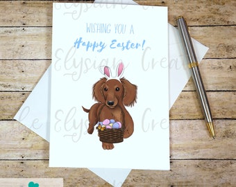 Dachshund Easter Card - Etsy