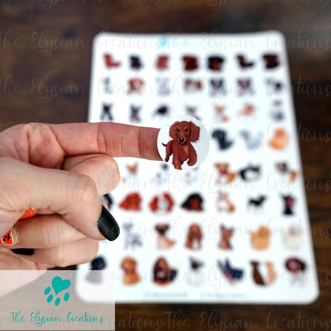 56 Dog Stickers, Cute Dog Sticker Sheet, Small Round Stickers for ...
