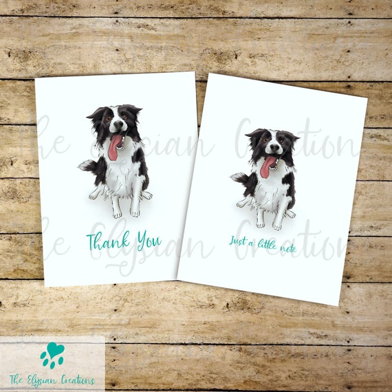 8 Border Collie Note Card Set Thank You Card Set Blank Card - Etsy