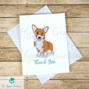 8 Funny Corgi Note Card Set, Thank You Card Set, Blank Card Set, Dog ...