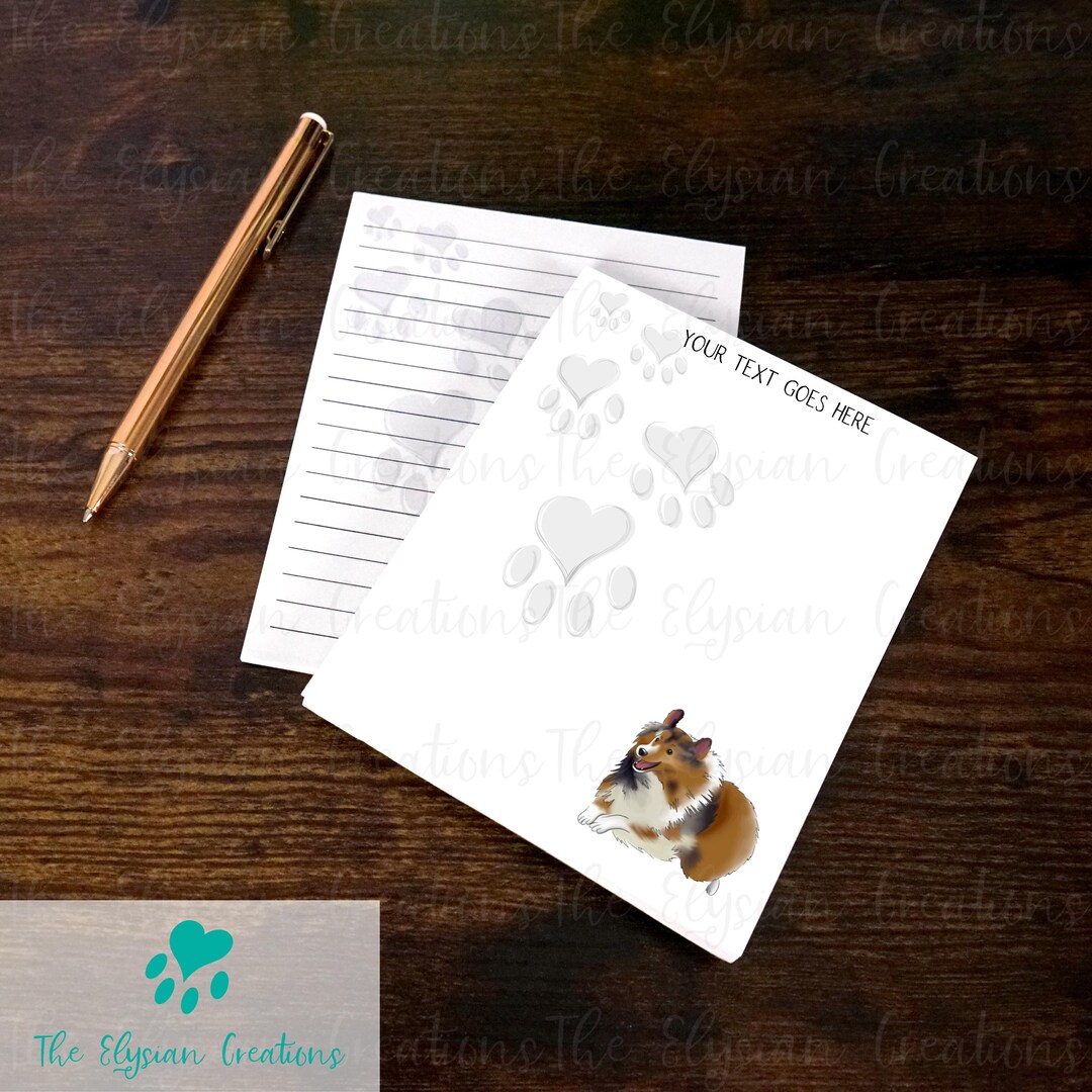 Fully Custom Sheltie Notepad, Lined Dog Notepad, Hand-made 50 Page ...
