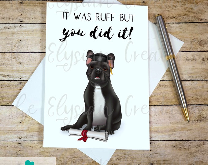 Bulldog Graduation Card, Graduation 2024 Custom Card Personalized, High ...