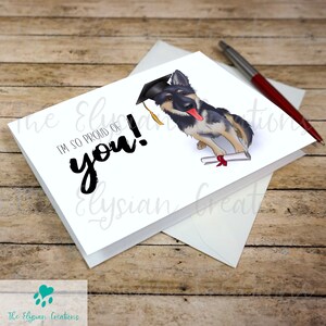 German Shepherd Graduation Card 5x7, Congratulations Card, College Grad ...