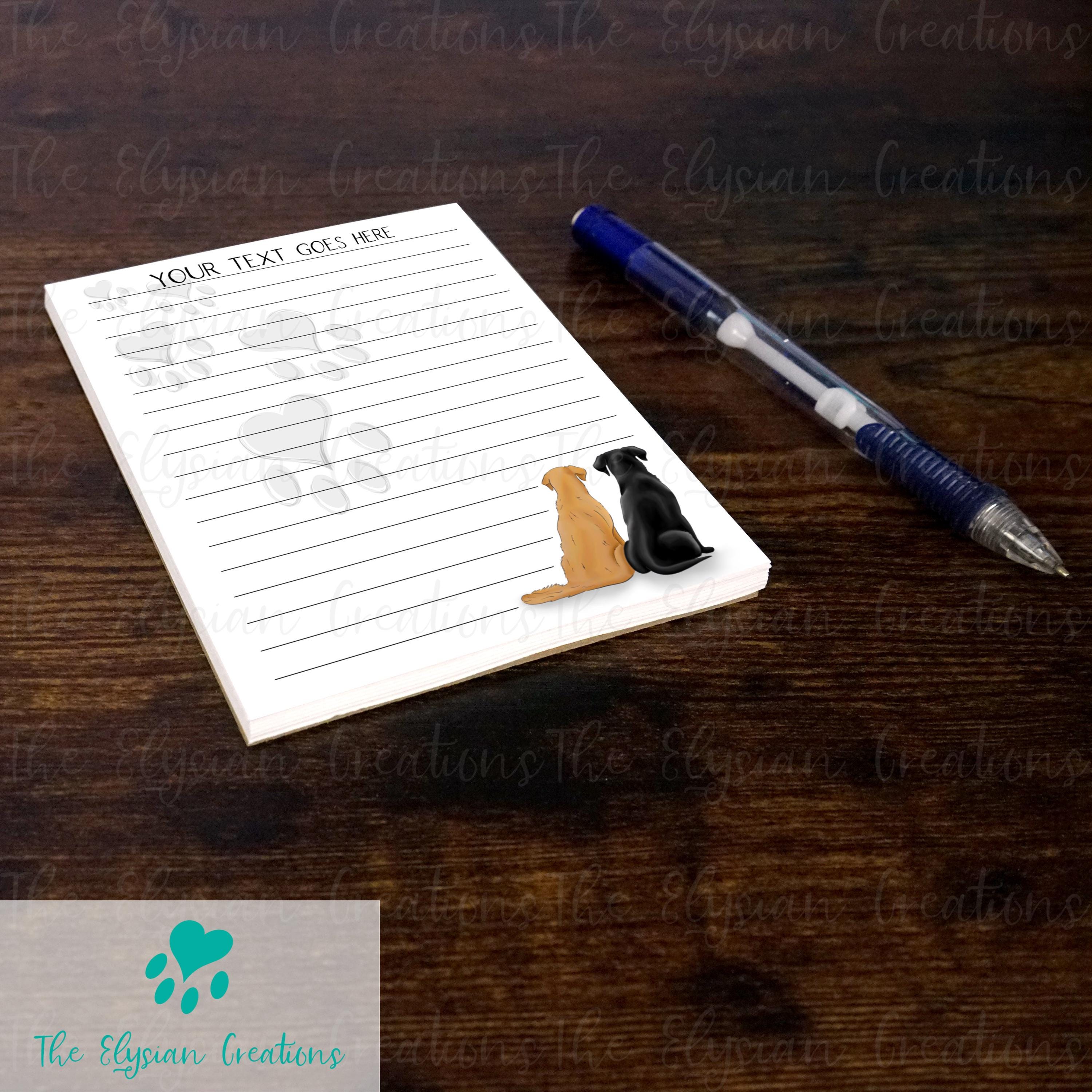 Fully Custom Labrador and Retriever Notepad, Lined Dog Notepad, Hand ...