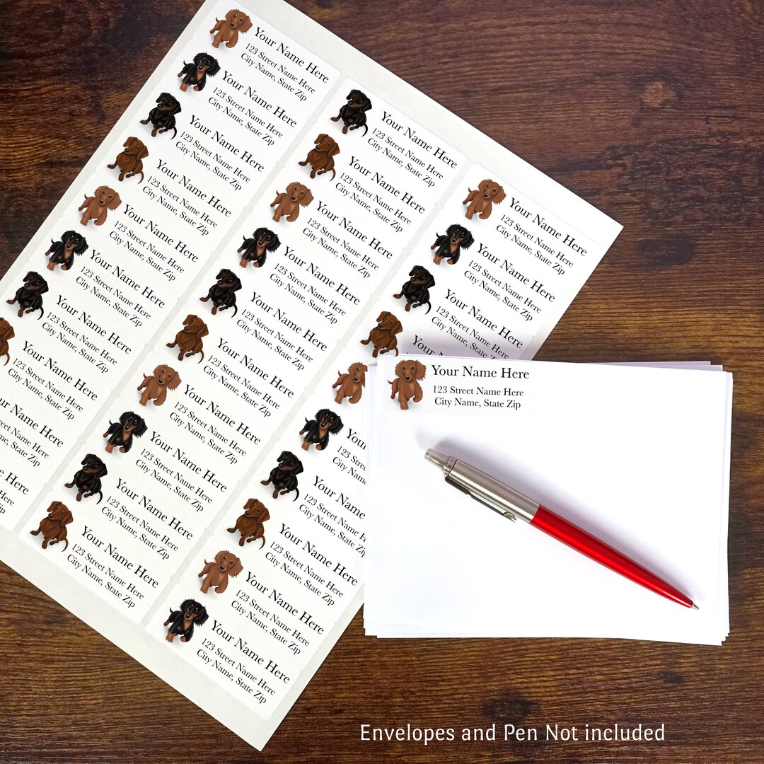 Custom Dachshund Return Address Labels, Dog Return Address Labels ...