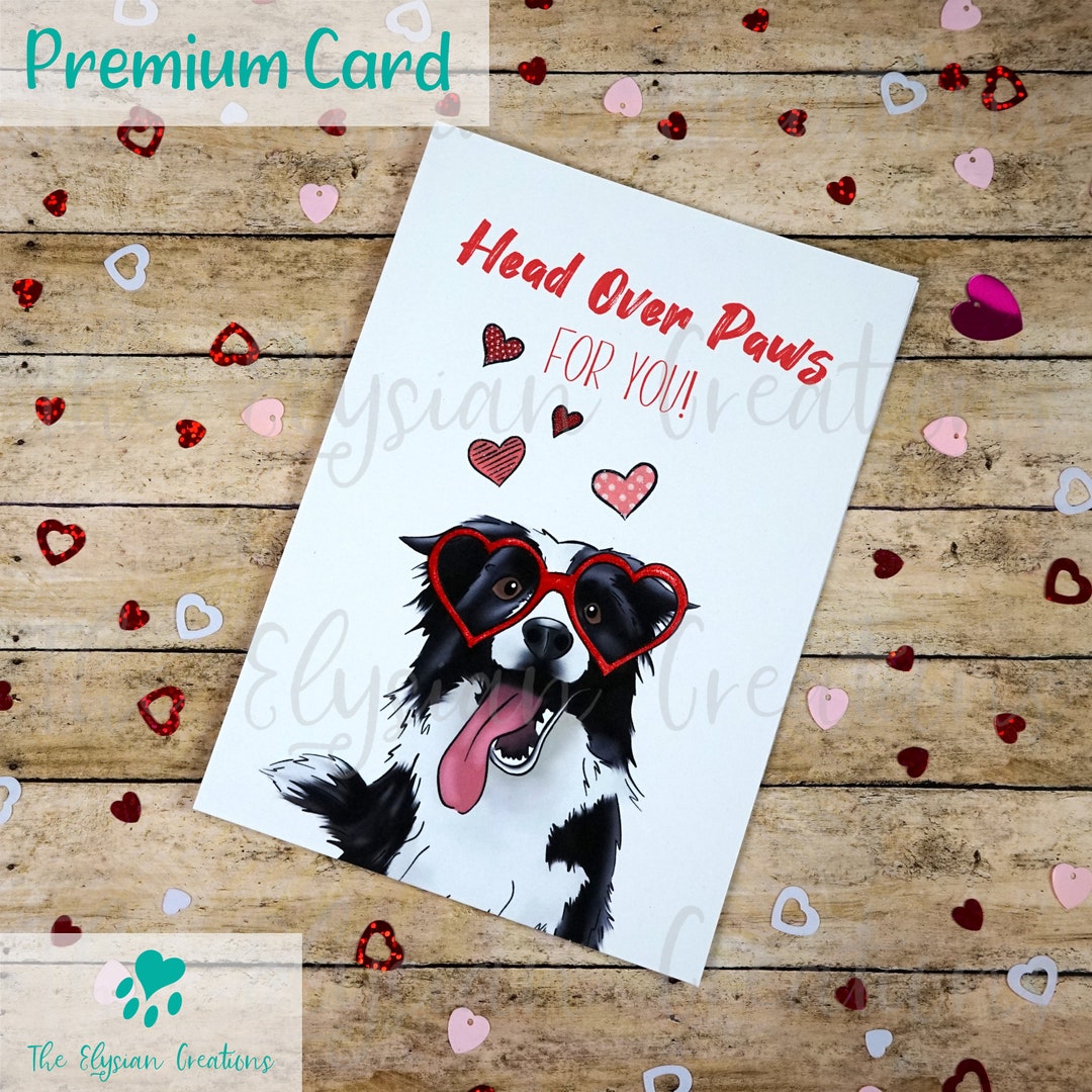 Border Collie Valentine's Day Card, Dog Valentine's Day Card, Love Card ...