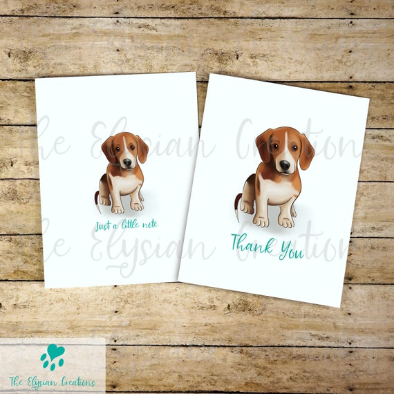 8 Beagle Note Card Set Thank You Card Set Blank Card Set - Etsy